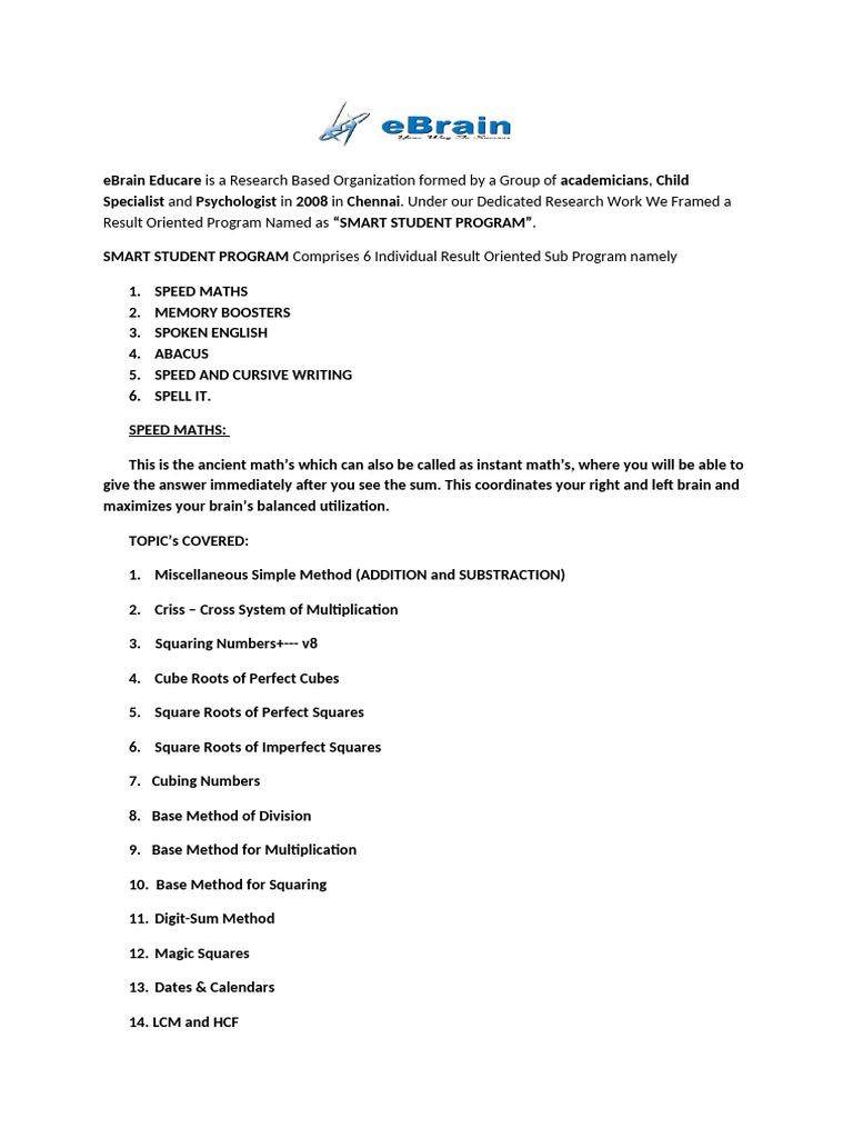 Ebrain Educare | PDF | Word | English Language