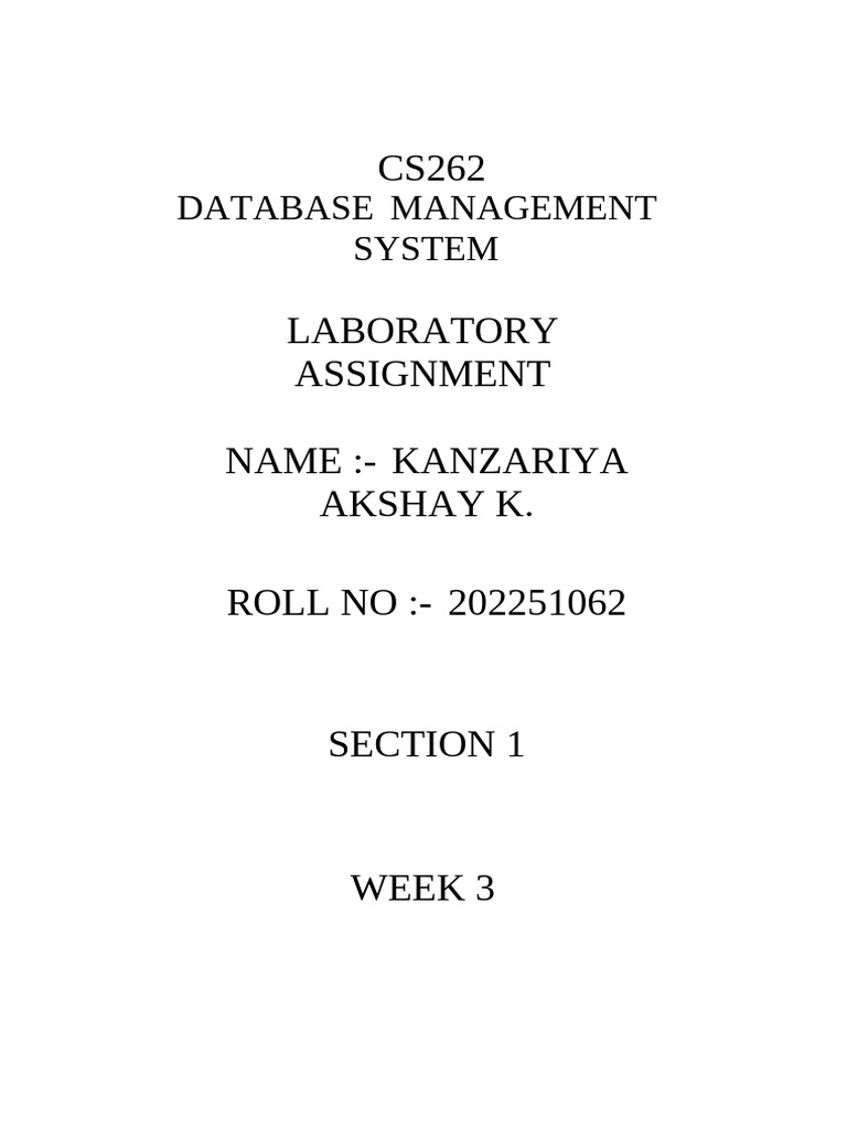 DBMS Lab3 | PDF