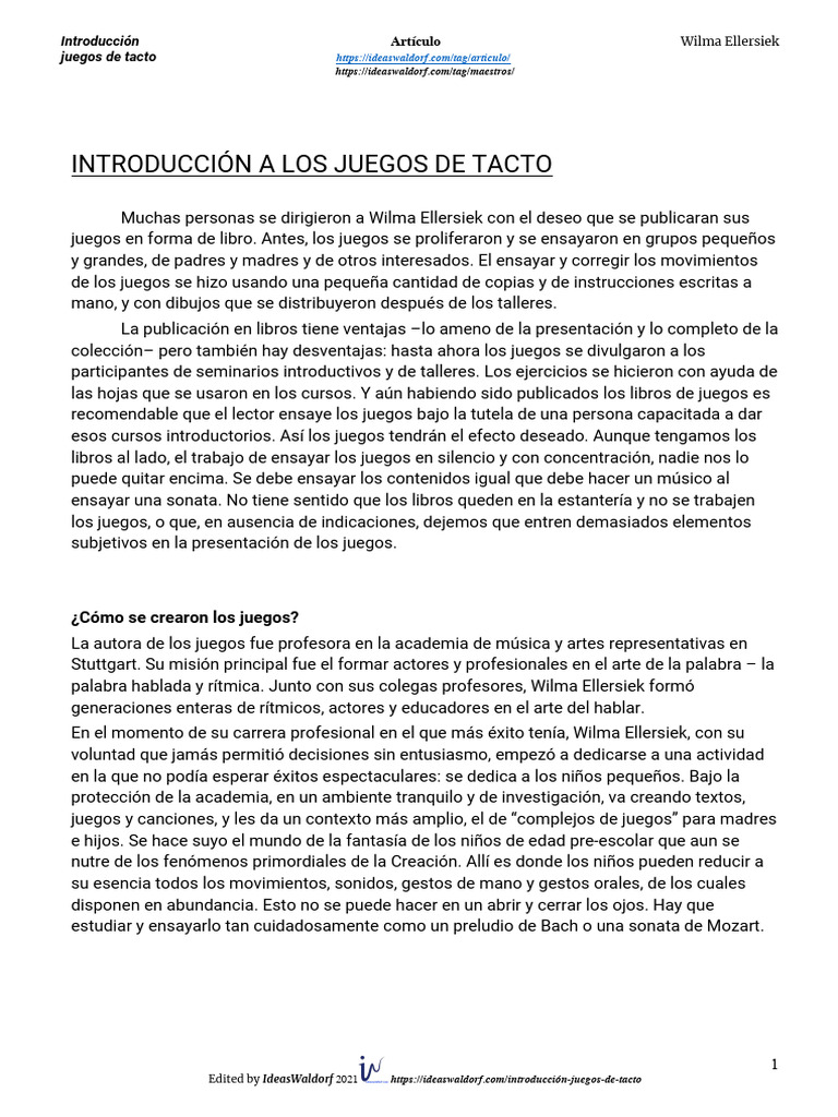 Introducción-juegos-de-tacto (1) | PDF | Ritmo | Sonido