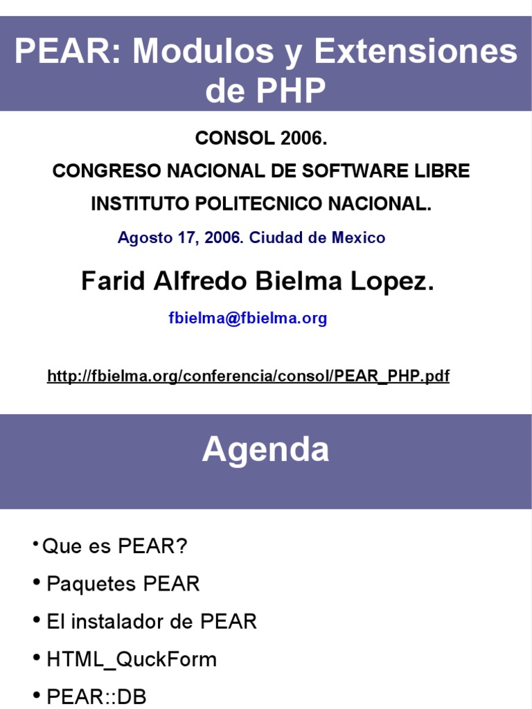 Pear PHP | PDF | Php | Mi sql