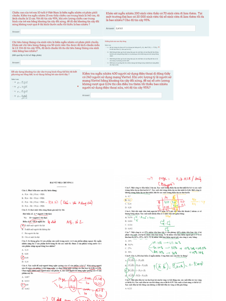 BÀI-TẬP-THEO-CHƯƠNG-XSTK | PDF