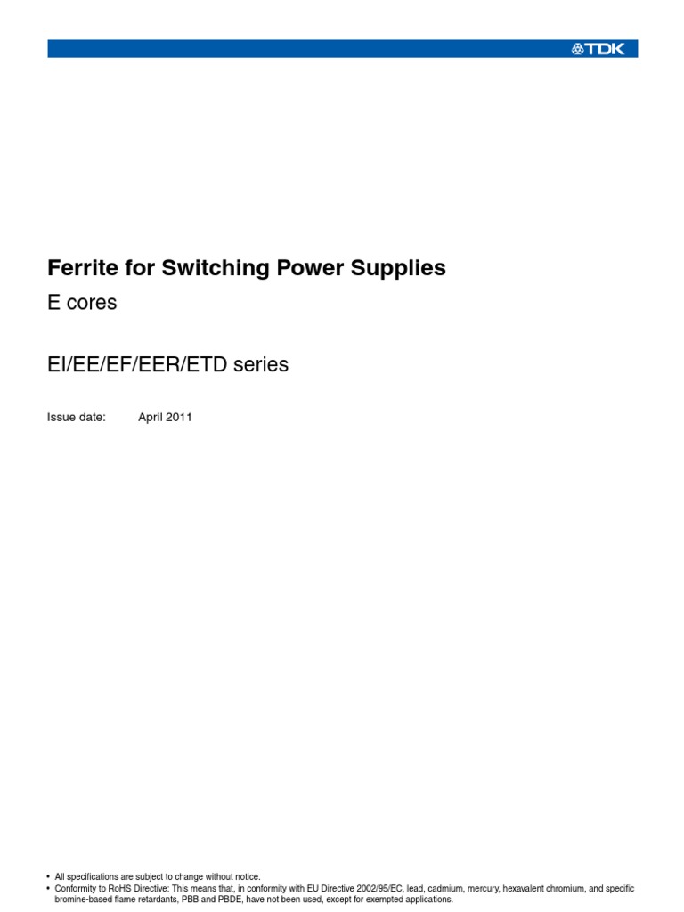 Cores Datasheet | PDF | Inductor | Electrical Equipment