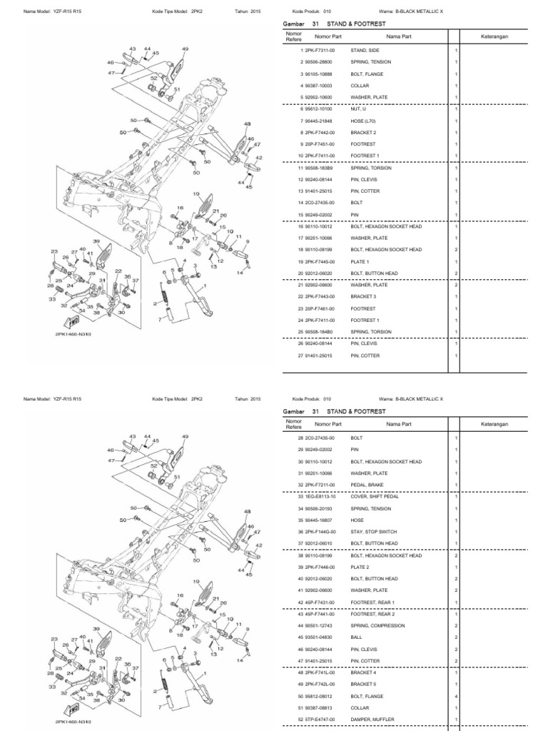 Yzf-R15 r15 Stand - Footrest | PDF | Vehicles | Motor Vehicle