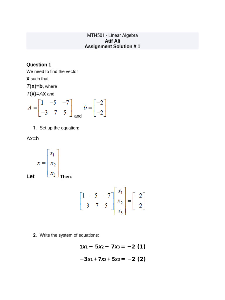 MTH501 - Atif Ali | PDF