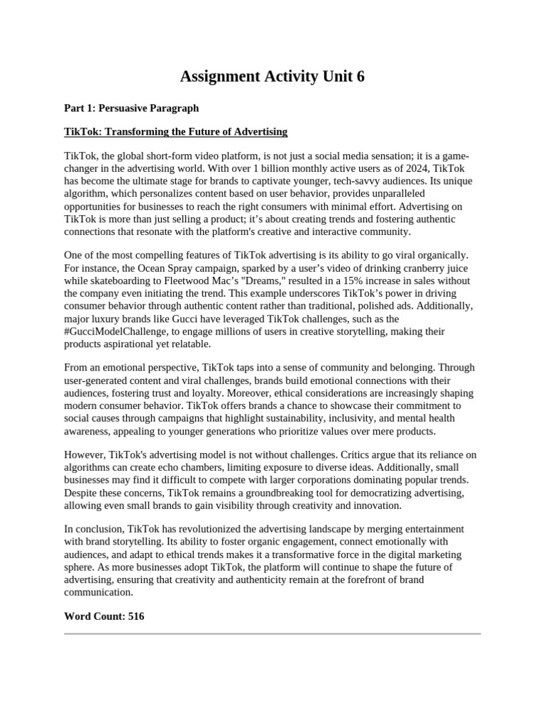 TikTok's Impact on Modern Advertising | PDF | Advertising | Brand