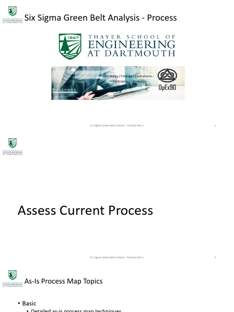 Lean Six Sigma Green Belt Analysis Process Part 1 | PDF | Six Sigma