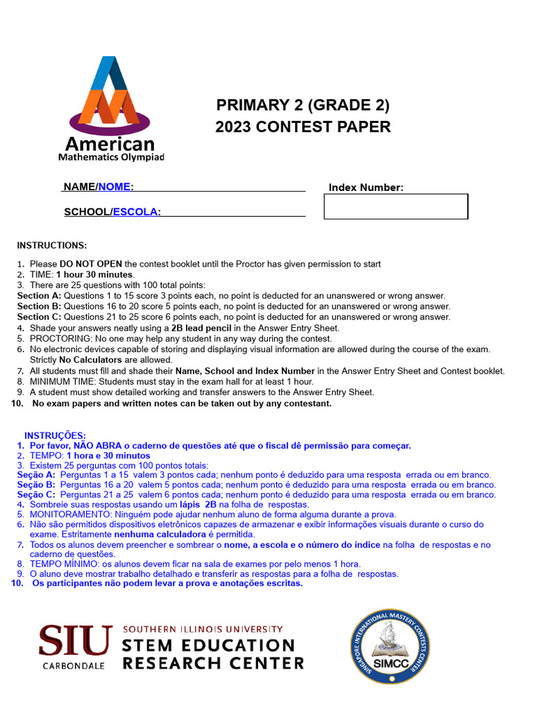 AMO 2023 Grade 2 - Translated-1 | PDF