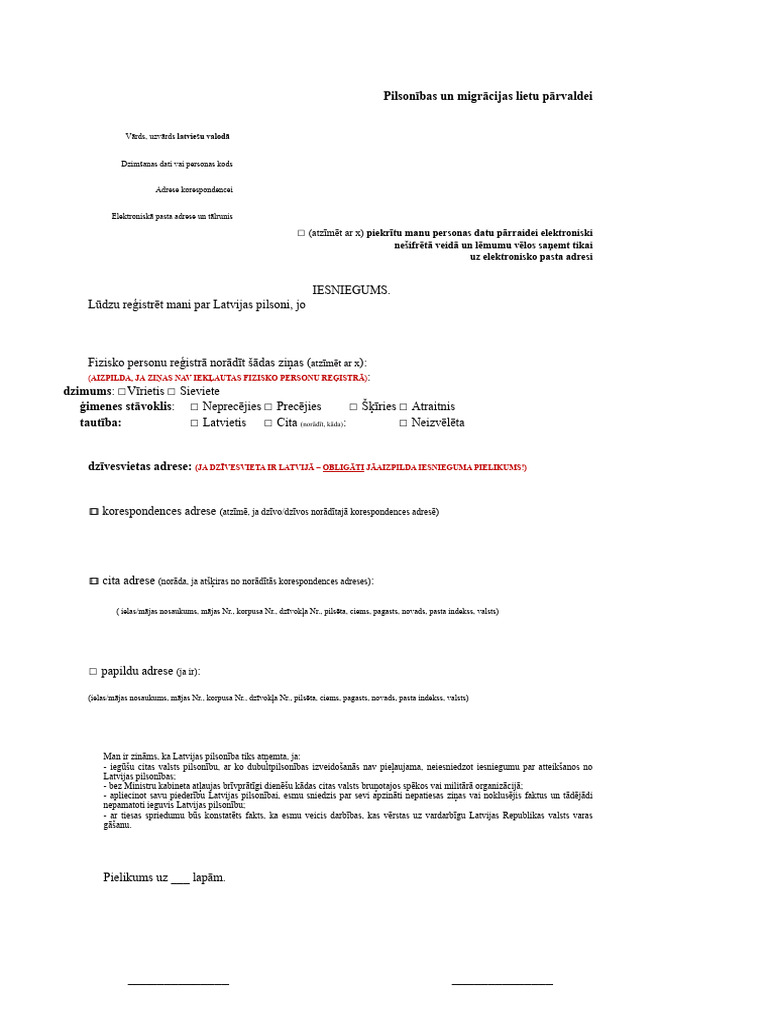 Open Iesniegums Latvijas Pilsonibai No-15-Gadiem-3 | PDF