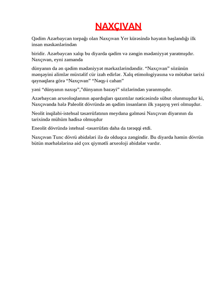 NAXÇIVAN | PDF