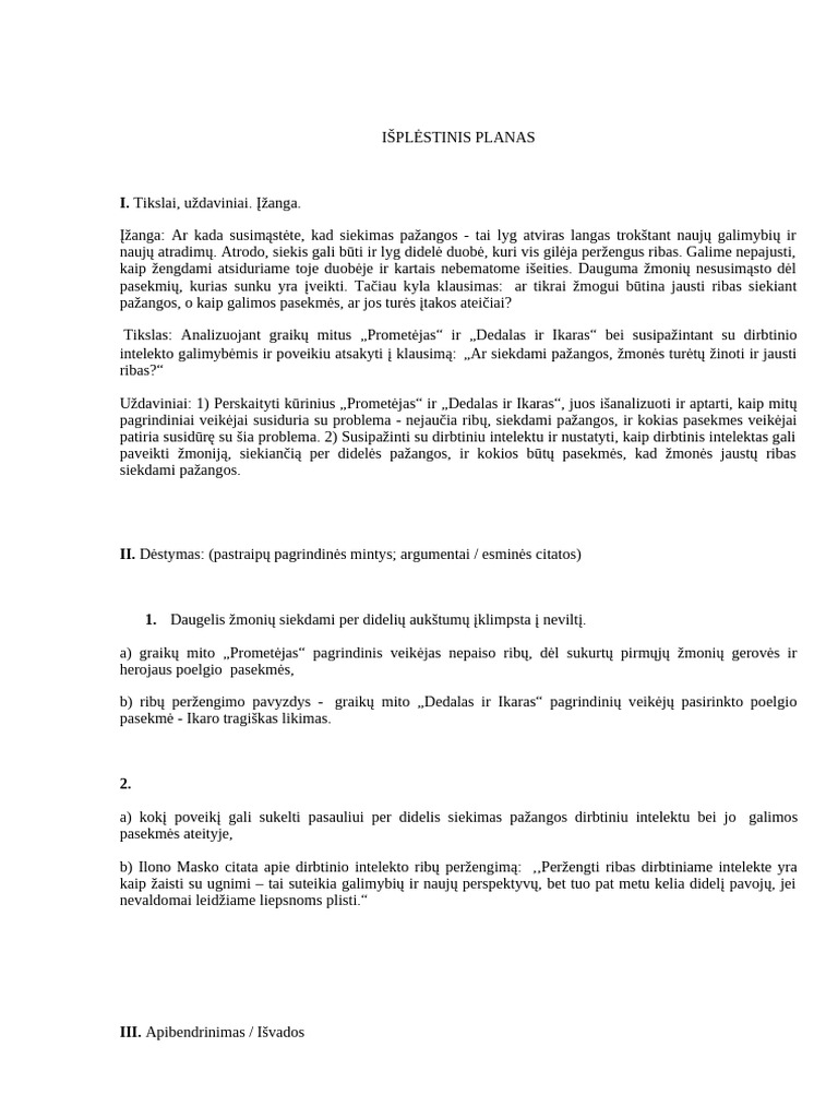 Kalbejimo Planas | PDF