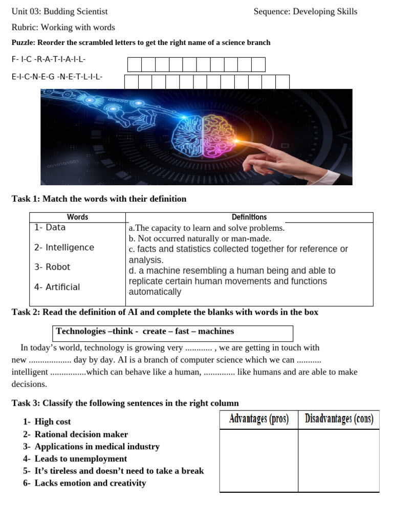 Budding Scientist - Artificial Intelligence | PDF