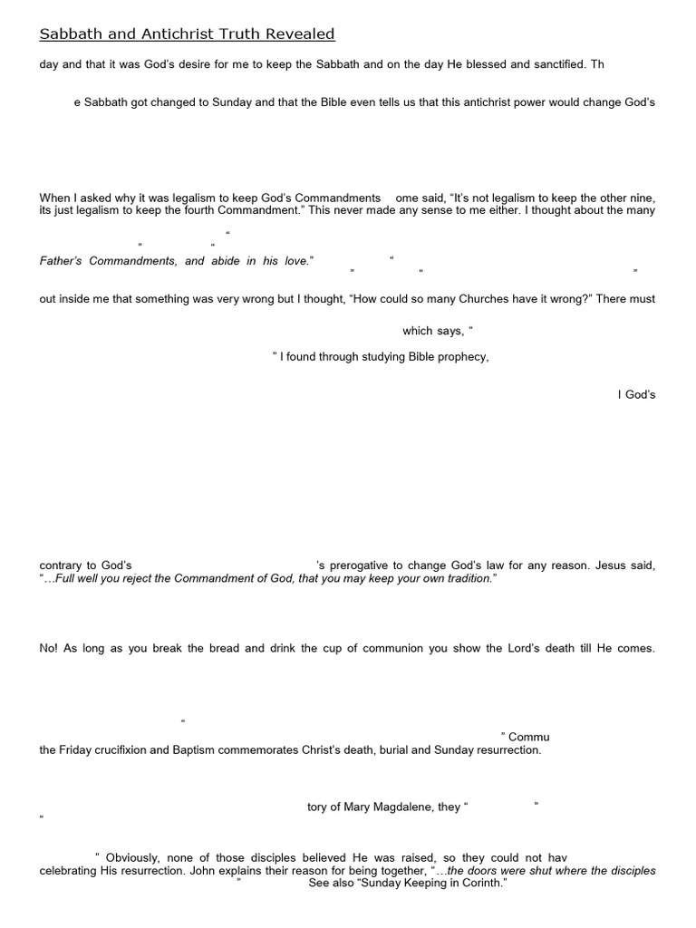 SabbathTruthRevealed | PDF | Biblical Sabbath | Ten Commandments