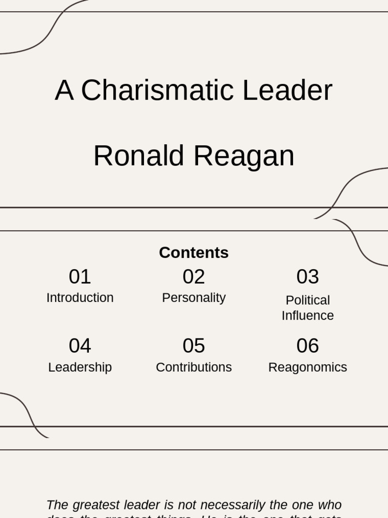 Ronald Reagan: Charismatic Leadership Insights | PDF