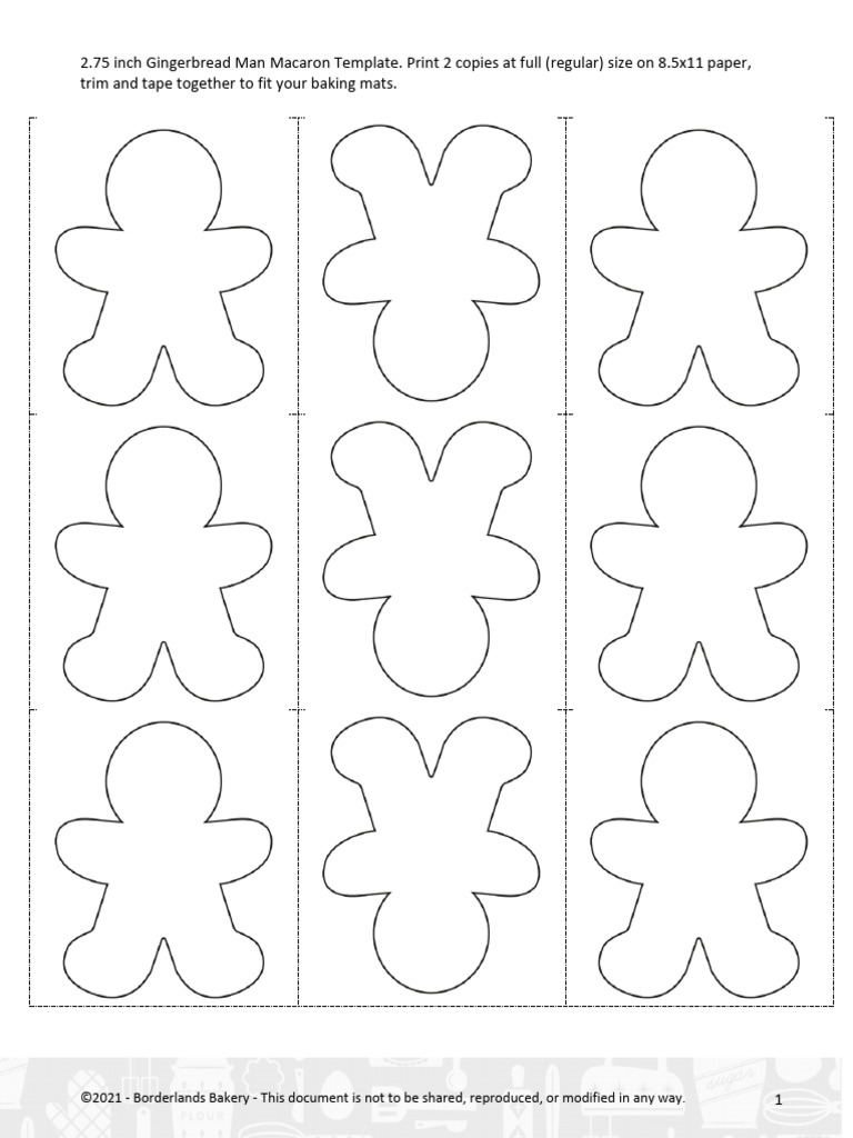 2 - 75 Inch Gingerbread Man Macaron Template | PDF
