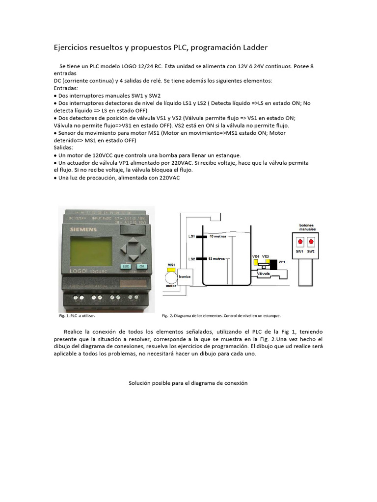 Ejercicios Resueltos y Propuestos PLC PDF Free | PDF | Ingenieria Eléctrica