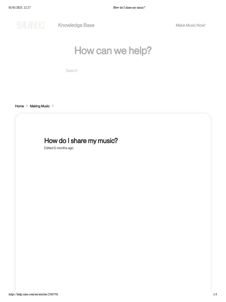 Share Your Music on Suno: A Guide | PDF | Computing | Operating System ...