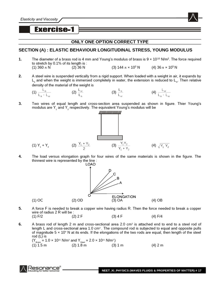 2. Exercises 1 to 3_PC_ELASTICITY & VISCOSITY (8) | PDF | Viscosity | Elasticity (Physics)