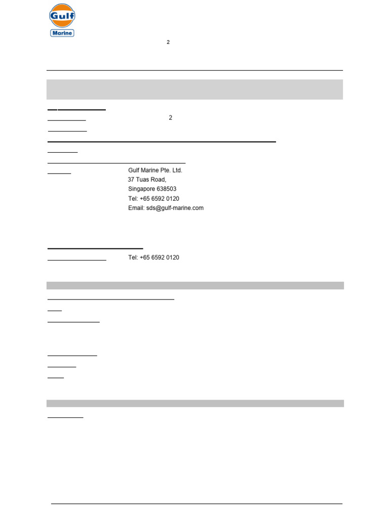 GulfSea BD EP2 Grease Safety Data Sheet | PDF | Dangerous Goods ...