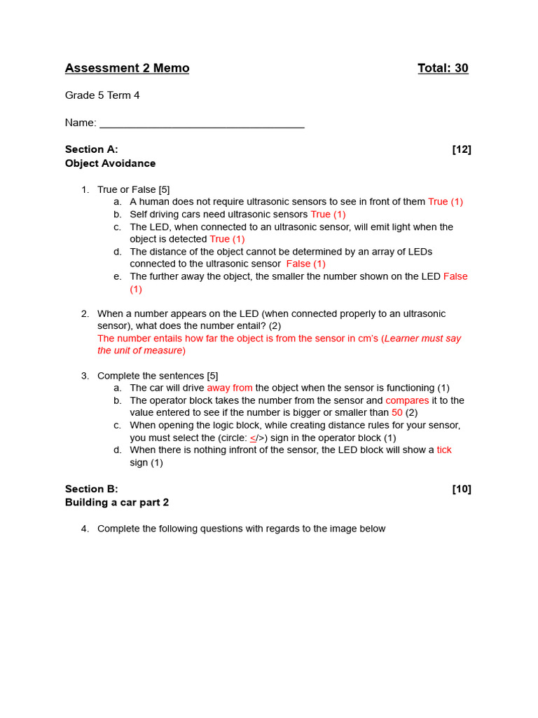 Assessment2 ApprenticeLevel2 Term4 Memo | PDF | Light | Infrared