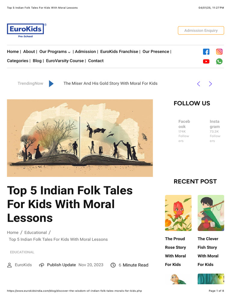 Top 5 Indian Folk Tales for Kids With Moral Lessons | PDF | Preschool