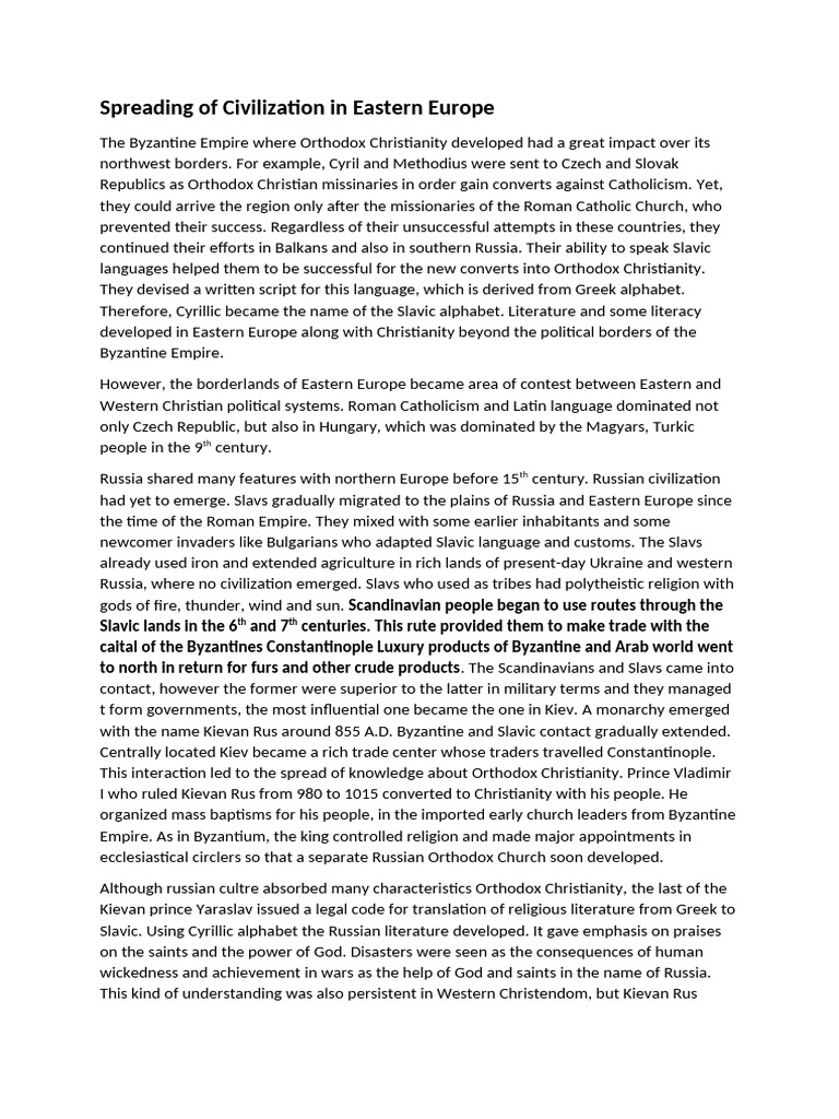 WEEK 12 Spreading of Civilization in Eastern Europe | PDF | Mongol ...