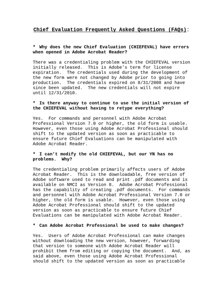 CHIEFEVAL Adobe Issues & Solutions FAQ | PDF | Application Software ...