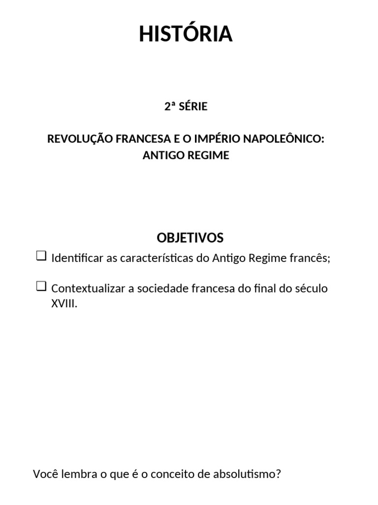 2 Rev Francesa - Antigo Regime | PDF | Revolução Francesa | Nobreza