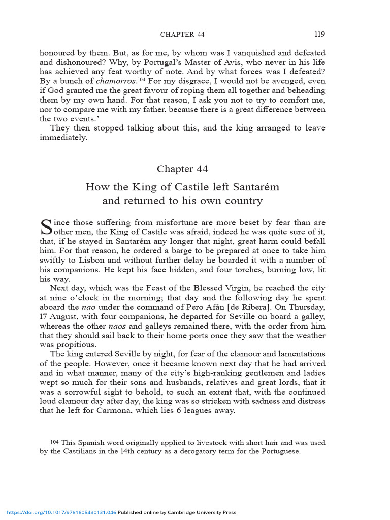 How The King of Castile Left Santarem and Returned To His Own Country | PDF