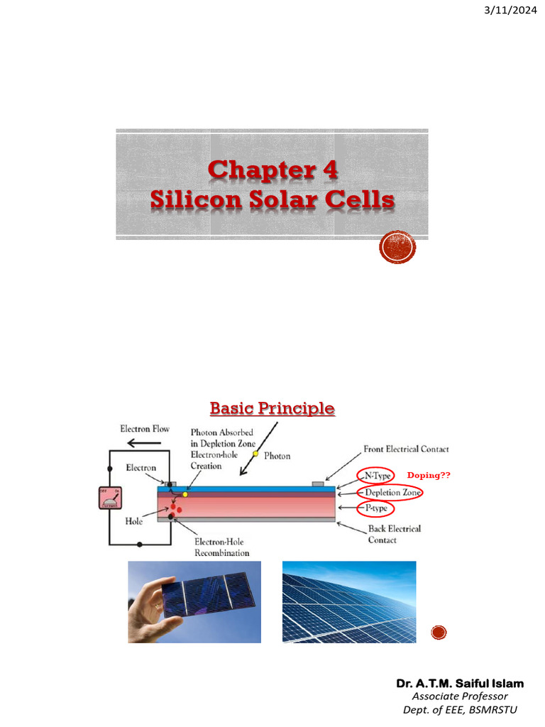 EEE 471 Lecture note 6 | PDF | Solar Cell | Solar Panel