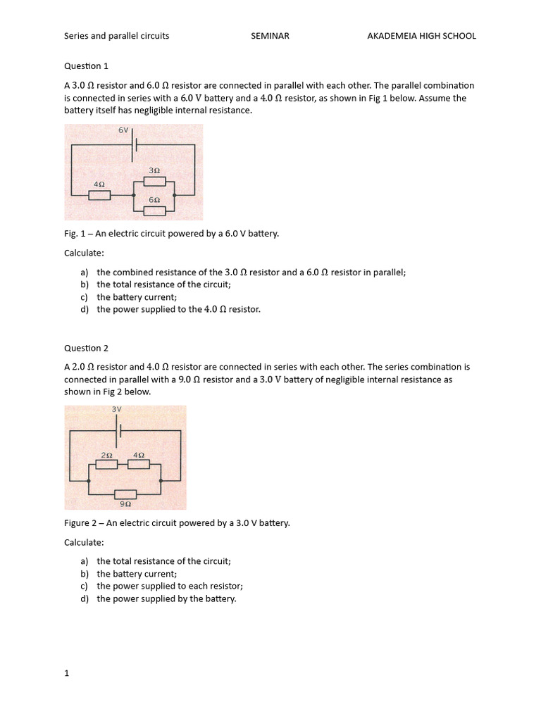 Series Parallel Circuits | PDF | Series And Parallel Circuits ...