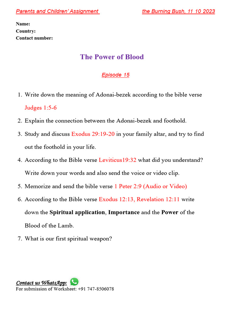 Ep 15 The Power of Blood | PDF