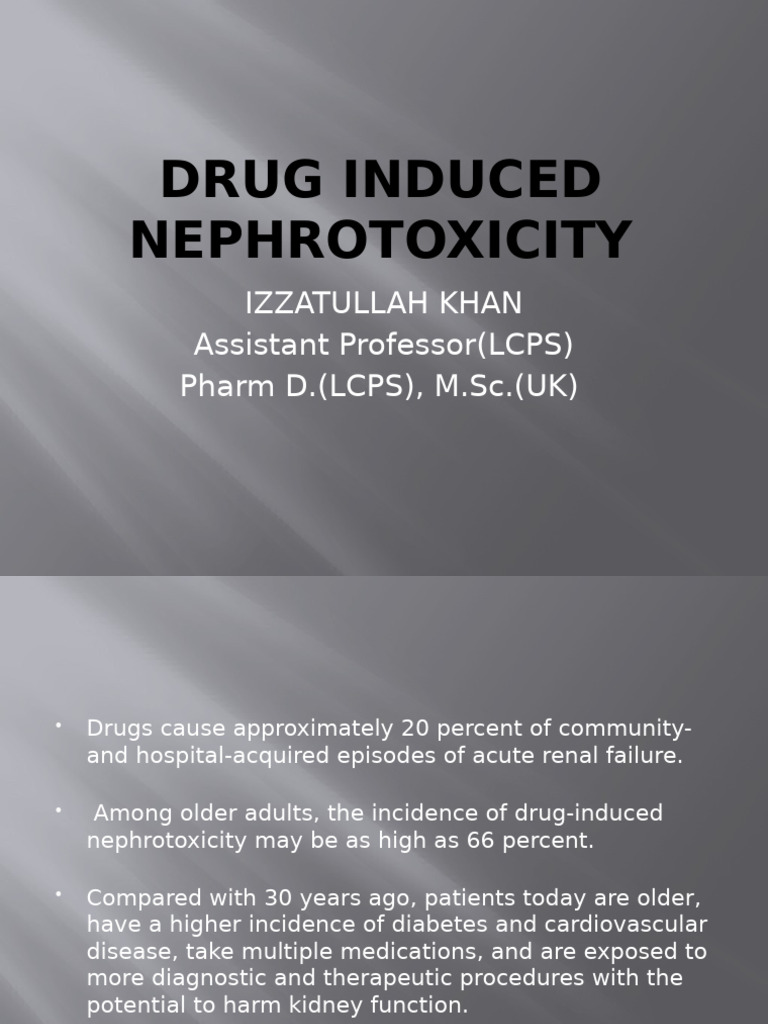 Drug Induced Nephrotoxicity | PDF | Creatinine | Kidney Disease