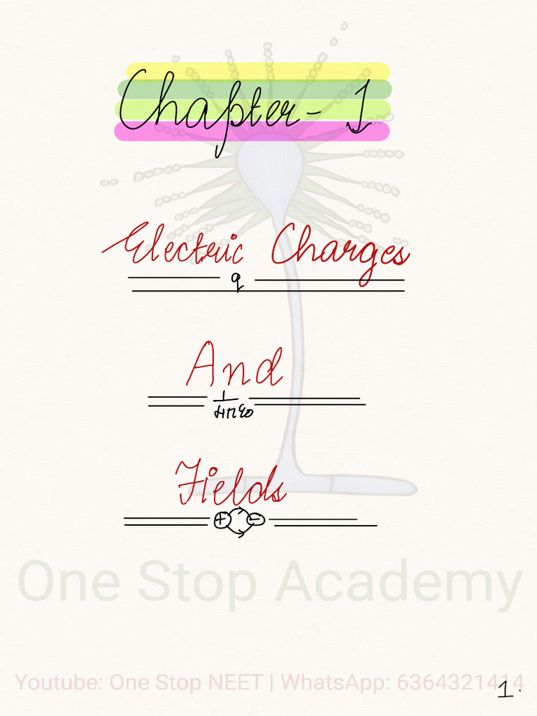 Sample Notes - Class 12 - CH - 1 - Electric Charges and Fields ...
