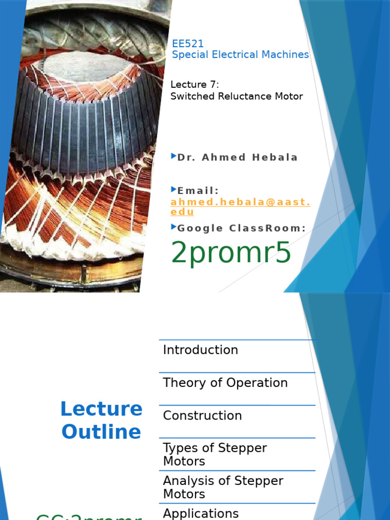 Lecture 7 - Dr Ahmed Hebala | PDF | Electric Motor | Magnetism