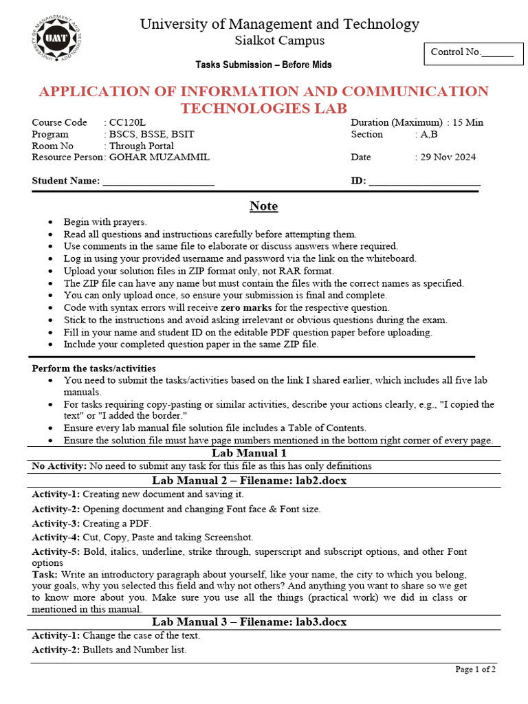 ICT Task Submissions | PDF | Computing | Text