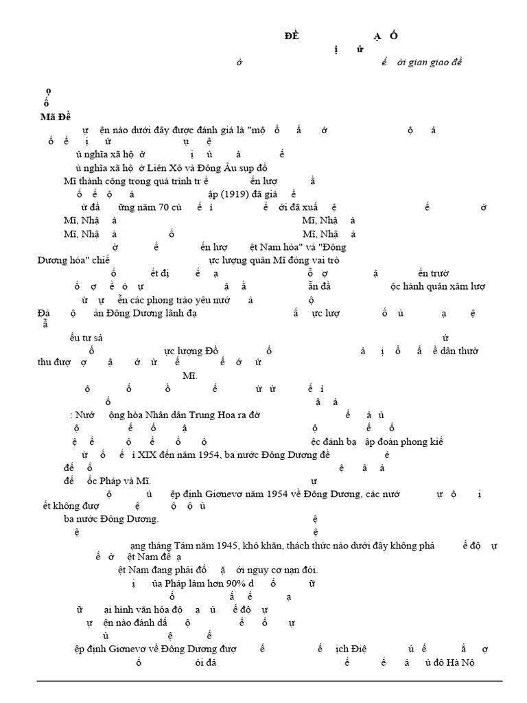 De Thi Thu Tot Nghiep Mon Su 2024 Mau So 4 | PDF
