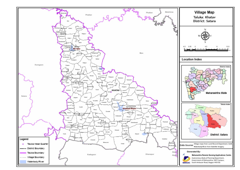 Khatav Taluka Village Map, Satara | PDF | Remote Sensing