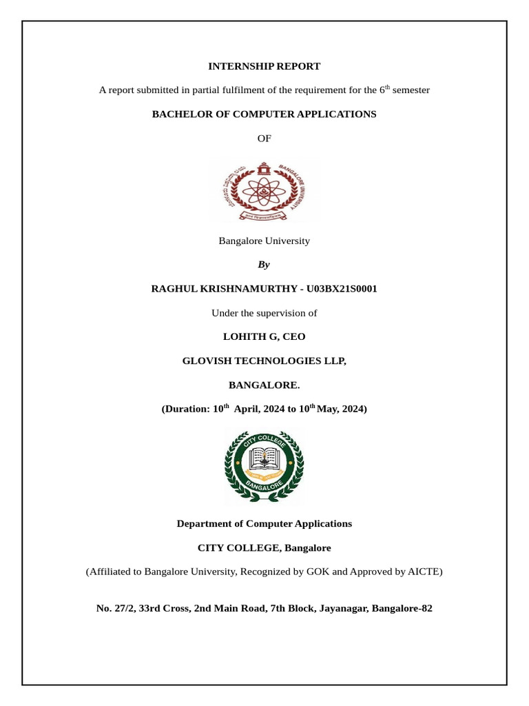 Internship Front | PDF