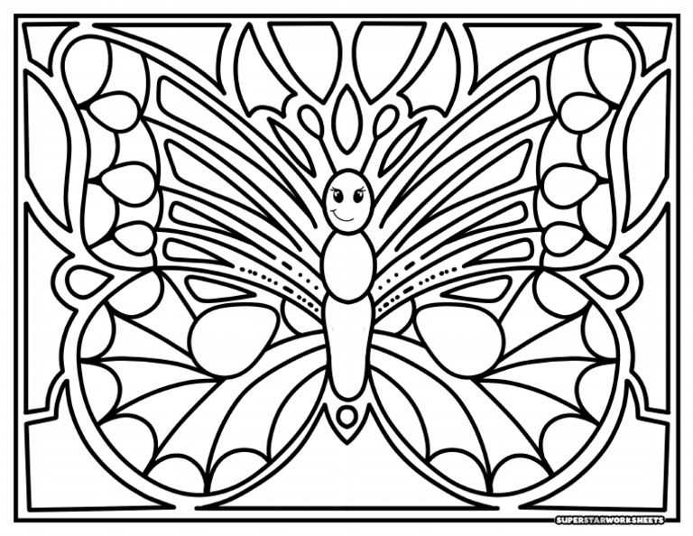 Butterfly Design Coloring Page | PDF