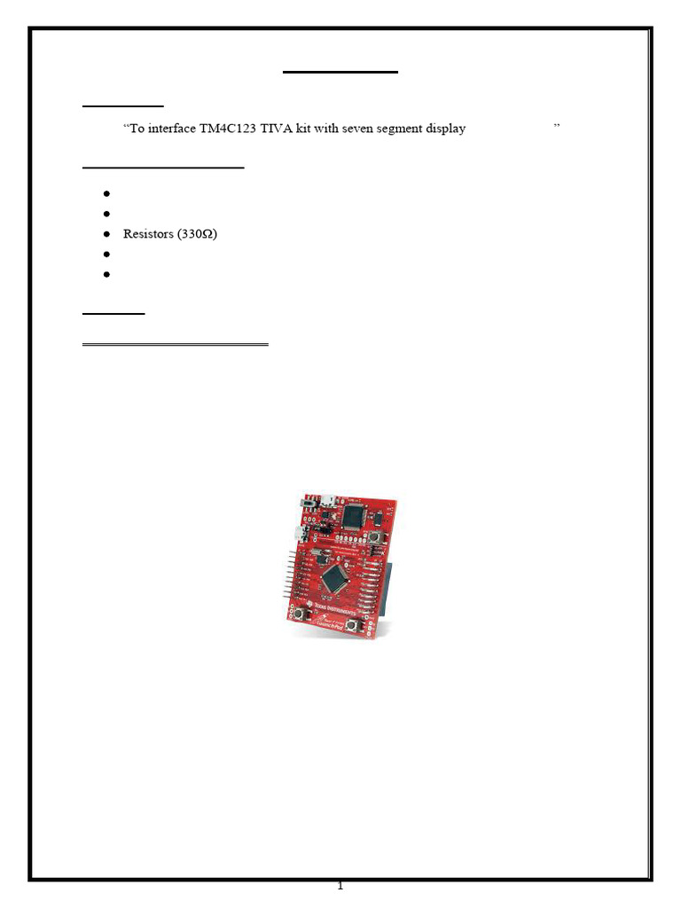 TM4C123 TIVA Kit With Seven Segment Display | PDF | Microcontroller ...