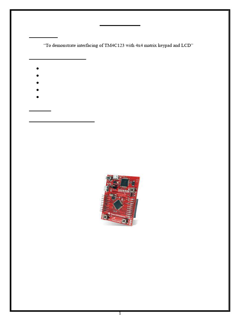 TM4C123 With 4x4 Matrix Keypad | PDF | Microcontroller | Computer Hardware