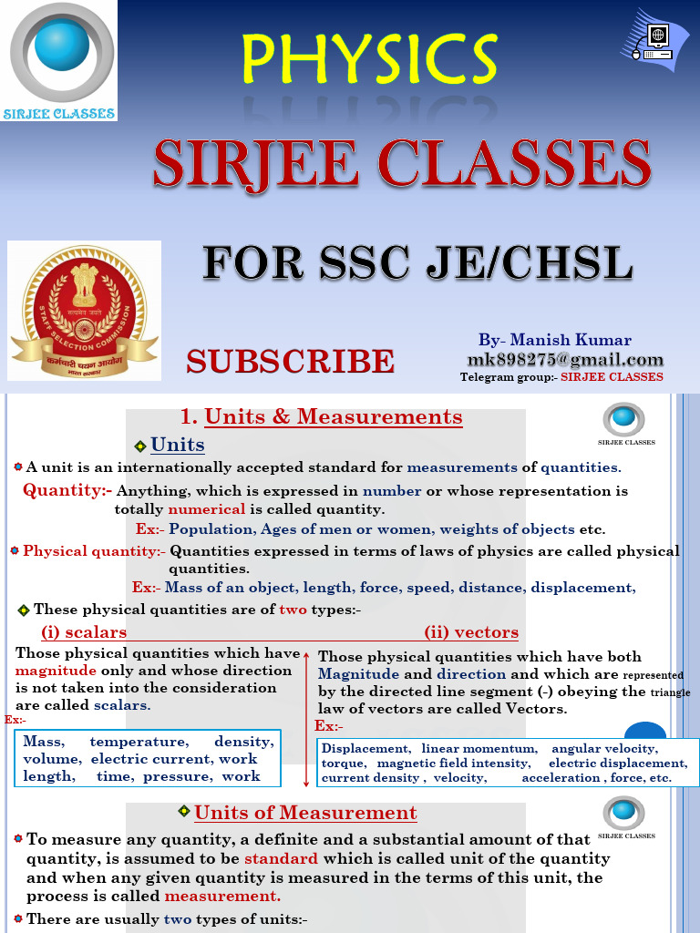 SSC Physics Syllabus & Key Concepts | PDF | Buoyancy | Force