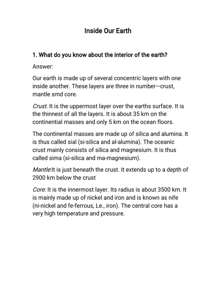 Earth's Layers and Rock Types Explained | PDF
