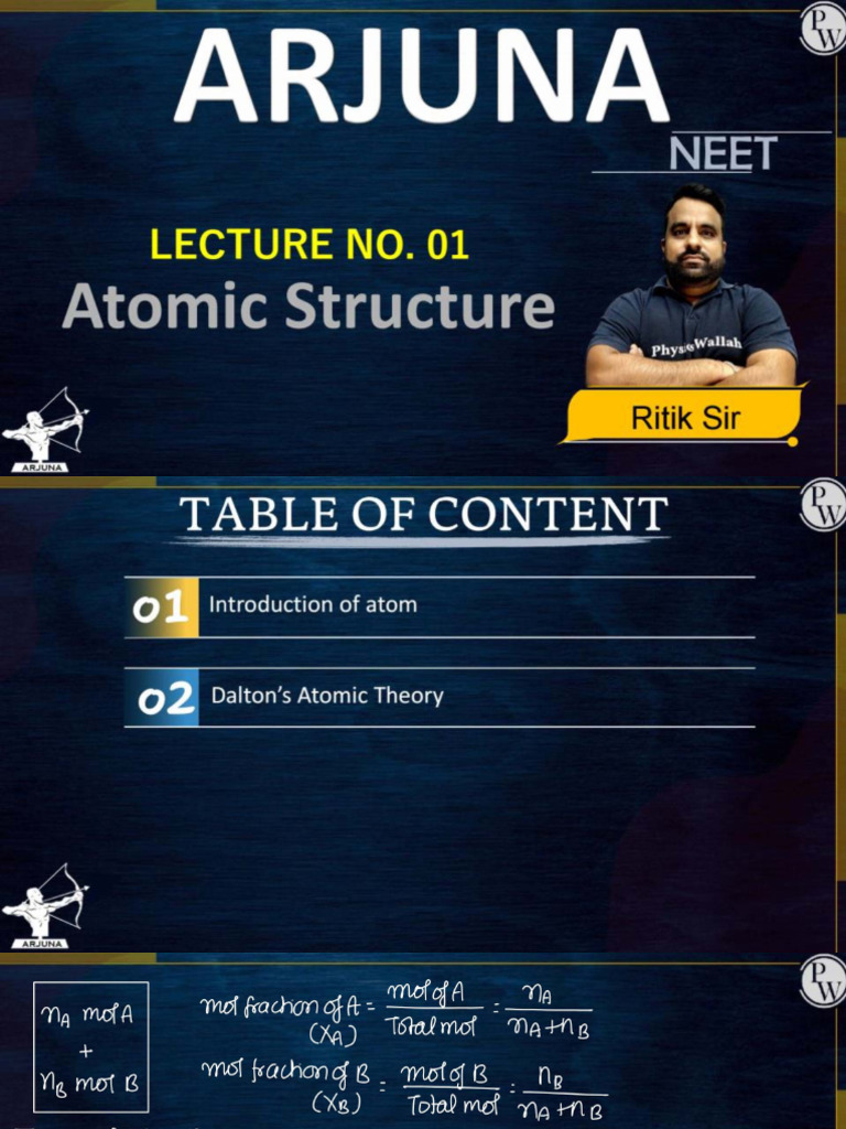 Atomic Structure 01 - Classnotes | PDF