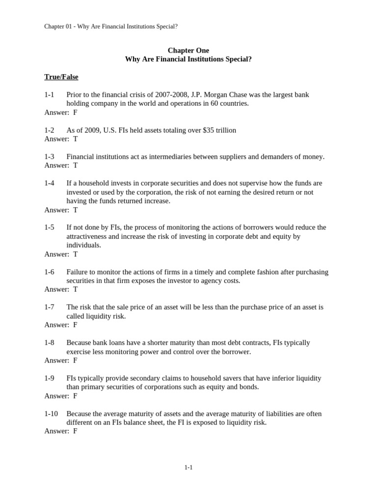 Chap 001 | PDF | Banks | Financial Risk