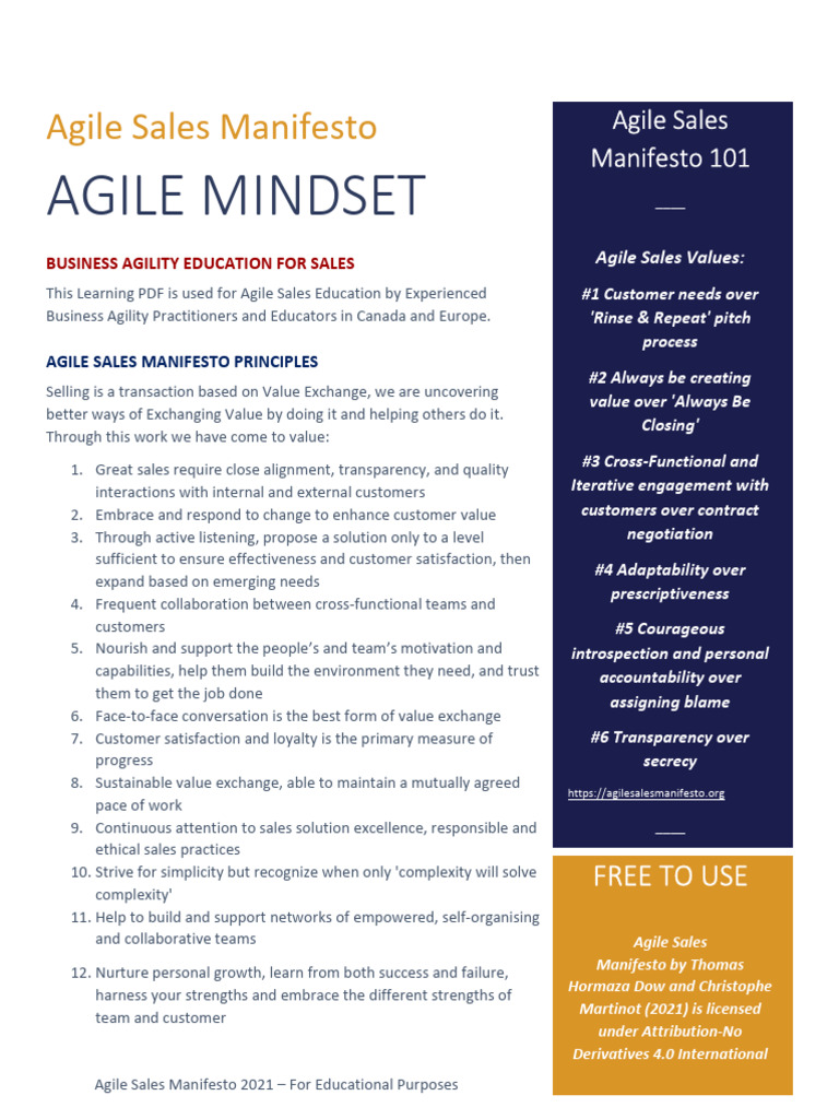 Agile Sales Training Principles | PDF | Agile Software Development ...