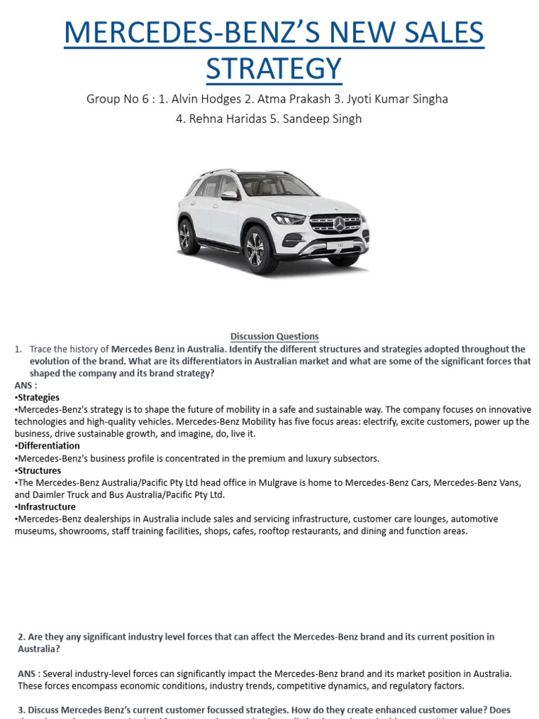 Mercedes-Benz Australia Sales Strategy Shift | PDF | Mercedes Benz | Brand