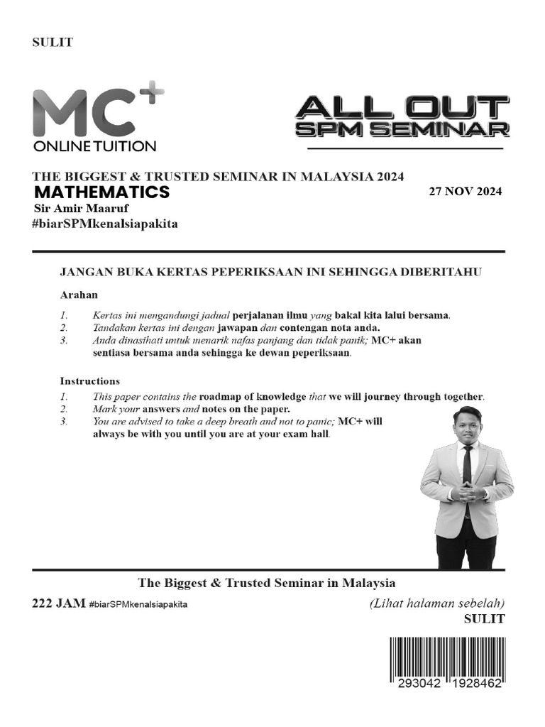 (B&W) Seminar Aos Mathematics Sir Amir 27.11.2024 | PDF