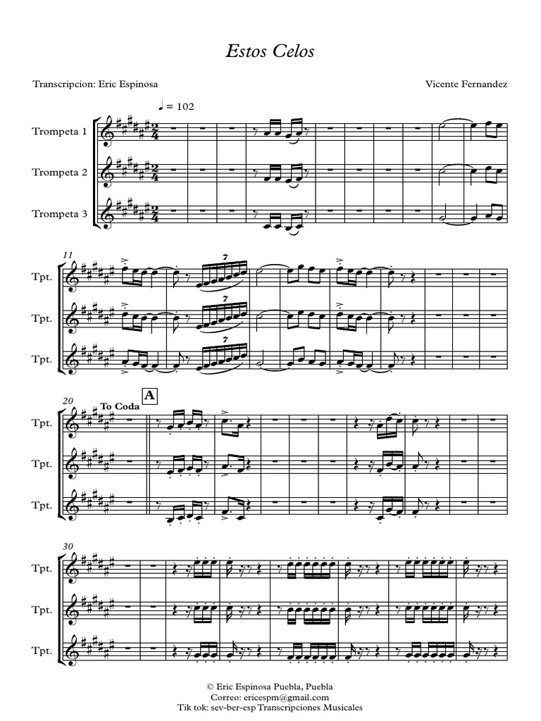Estos Celos - Partitura Completa | PDF