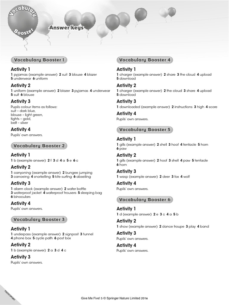 Vocabulary Boosters for Students | PDF | Fashion | Clothing